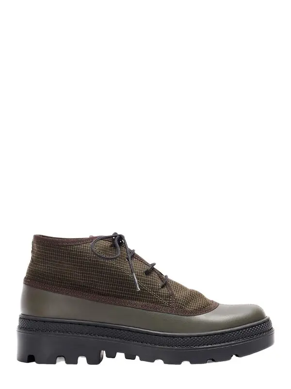 NAGUISA Tartan Low-cut Ankle Boots - Green