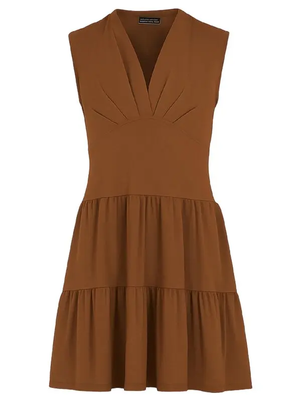 CONQUISTA Micromodal-blend Jersey Sleeveless Dress - Brown
