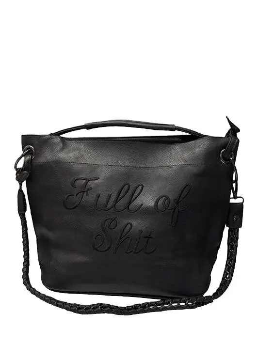 LILLY LOVES Vegan Leather Shoulder Bag - Black