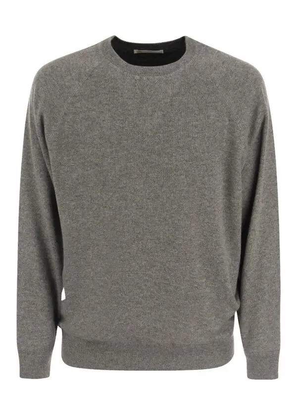 Brunello Cucinelli Crew Neck Cashmere Sweater - Gray