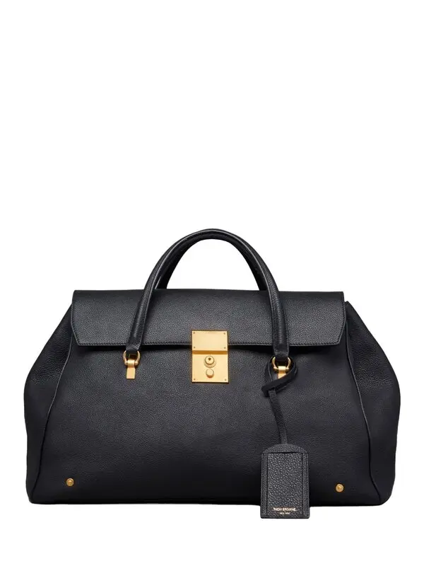 Thom Browne Leather Holdall - Black
