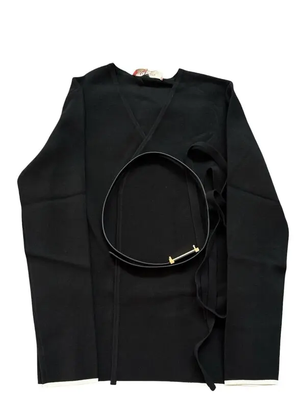Max Mara Belted Wrap Cardigan - Black