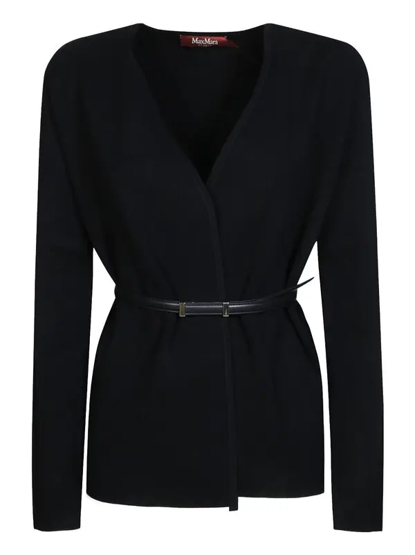 Max Mara Belted Wrap Cardigan - Black