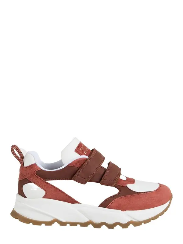 Brunello Cucinelli Techno Cotton, Nubuck And Nappa-effect Calfskin Sneakers With Straps - Red