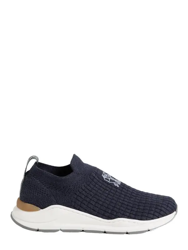 Brunello Cucinelli Logo-detail Slip-on Sneakers - Blue