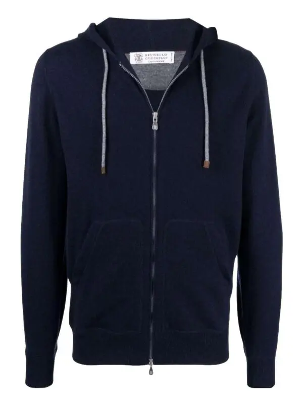 Brunello Cucinelli Cashmere Hooded Jumper - Black