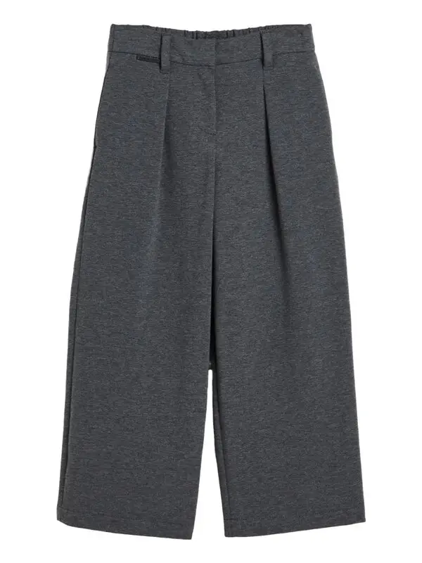 Brunello Cucinelli Pleated Jersey Trousers - Black
