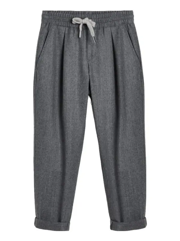 Brunello Cucinelli Drawstring-waist Trousers - Medium Gray