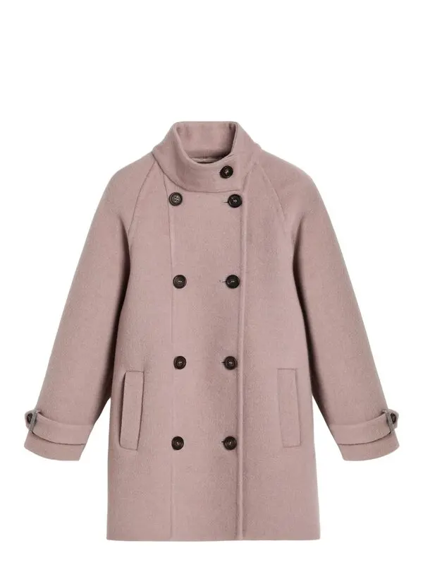 Brunello Cucinelli Wool Double-breasted Coat - Pink