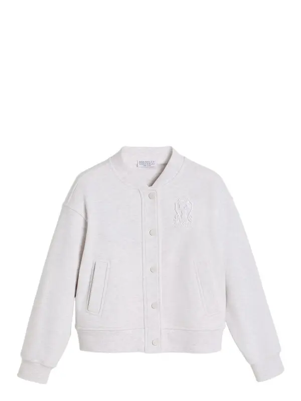 Brunello Cucinelli Logo-detail Bomber Jacket - Grey