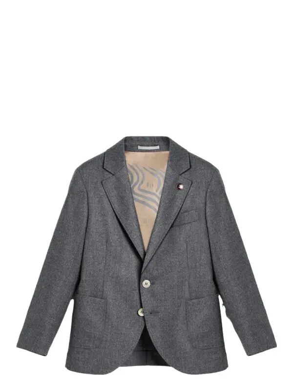 Brunello Cucinelli Two-button Patch-pocket Blazer - Medium Gray