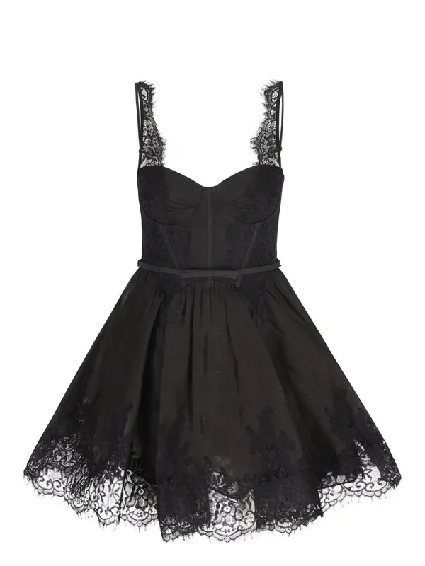 Zimmermann Lace Bustier Mini Dress - Black
