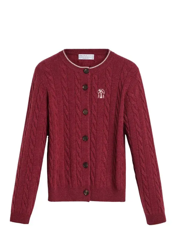 Brunello Cucinelli Cable-knit Cardigan - Red