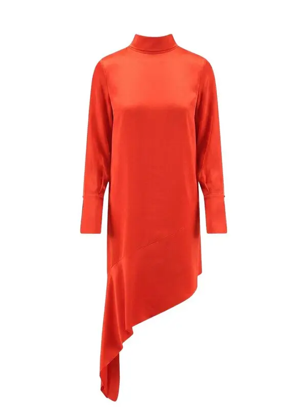 SEMICOUTURE High Neck Asymmetric Dress - Red