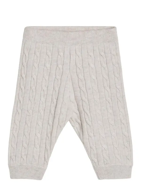 Brunello Cucinelli Cable-knit Trousers - Light Gray