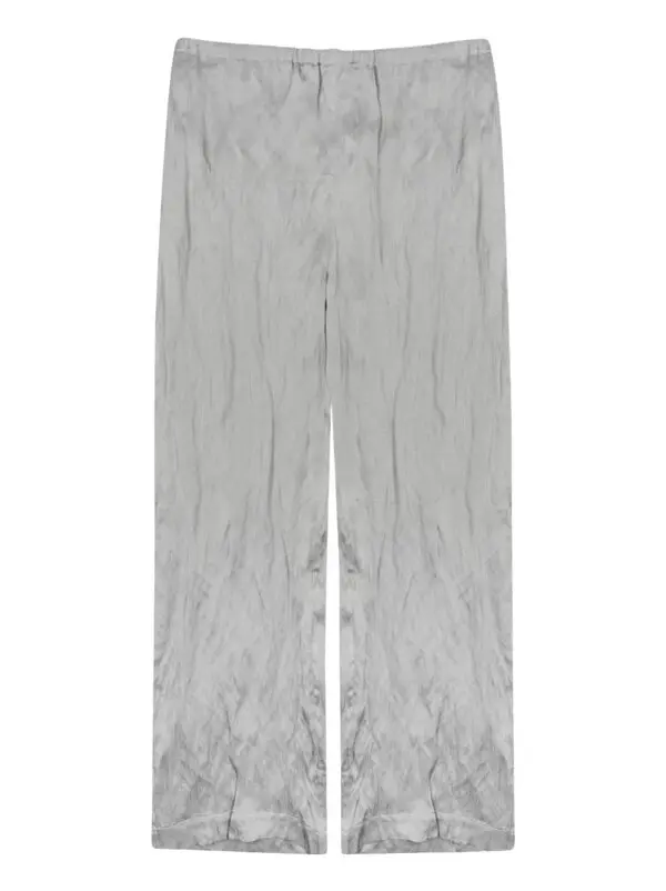 ALYSI Crinkled Wide-leg Pants - Grey