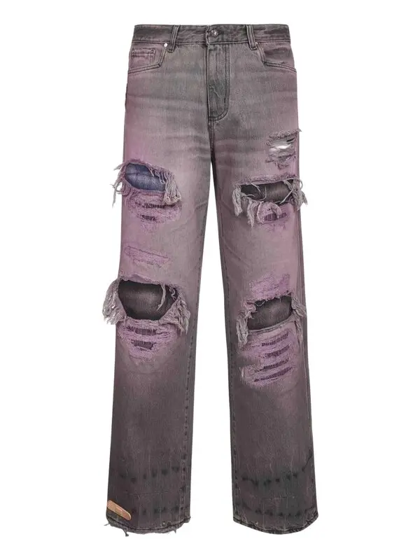 PDFCHANNEL Distressed Frayed Jeans - Black