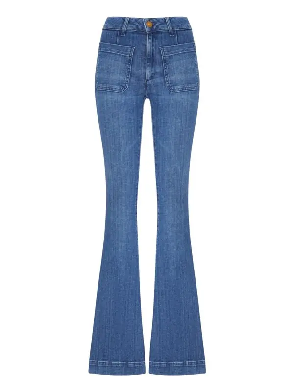 THE SEAFARER Belt-loop Flare Jeans - Blue