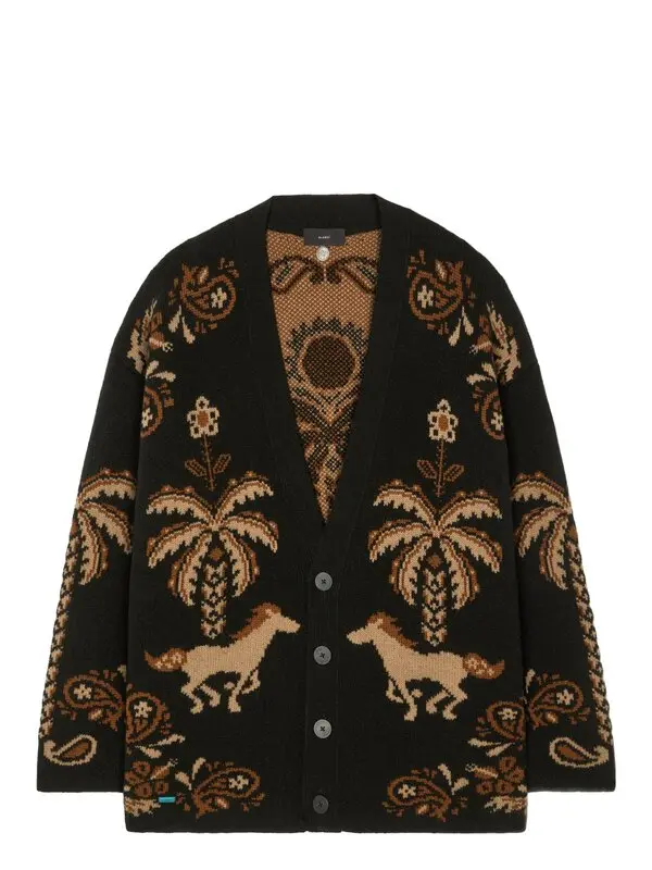 Alanui Island Roots Cardigan - Black/camel