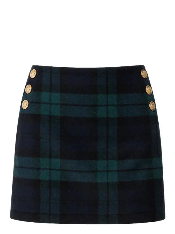 Liu Jo Plaid A-line Skirt - Blue