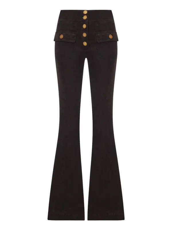 THE SEAFARER Button-detail Casual Trousers - Black