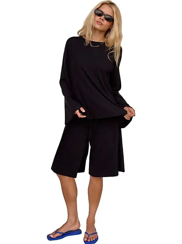 Free People Good Feels Harley Short Set - Black