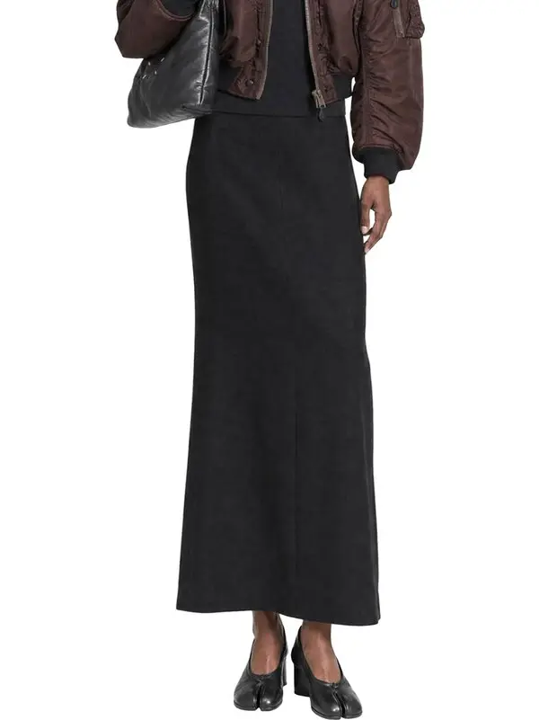 MAISON MARGIELA Wool Twill Maxi Skirt - Black