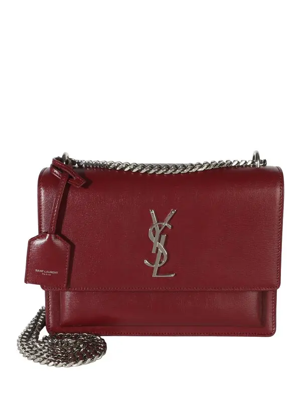 Saint Laurent Smooth Calfskin Sunset Chain Bag - Red