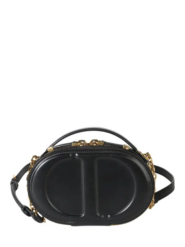 Dior Calfskin Cd Signature Oval Camera Bag - Black