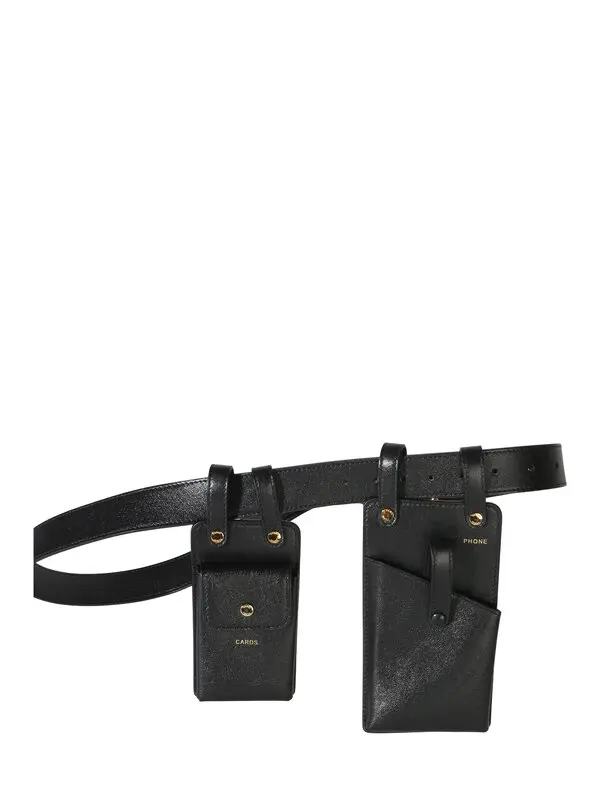 Fendi Vitello Glacier Utility Belt Pouch - Black