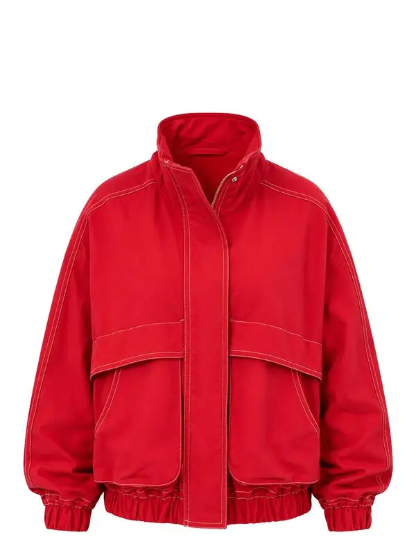 FRONT ROW SHOP Weekend Flight Parachute Jacket - Red