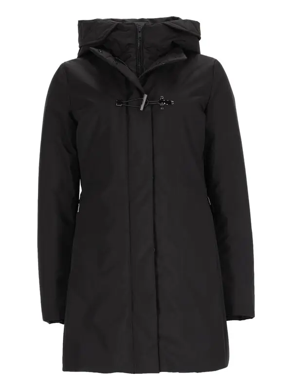 FAY Hooded Parka Coat - Black