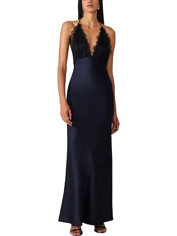 Steve Madden Phia Plunging Neck Gown - Midnight
