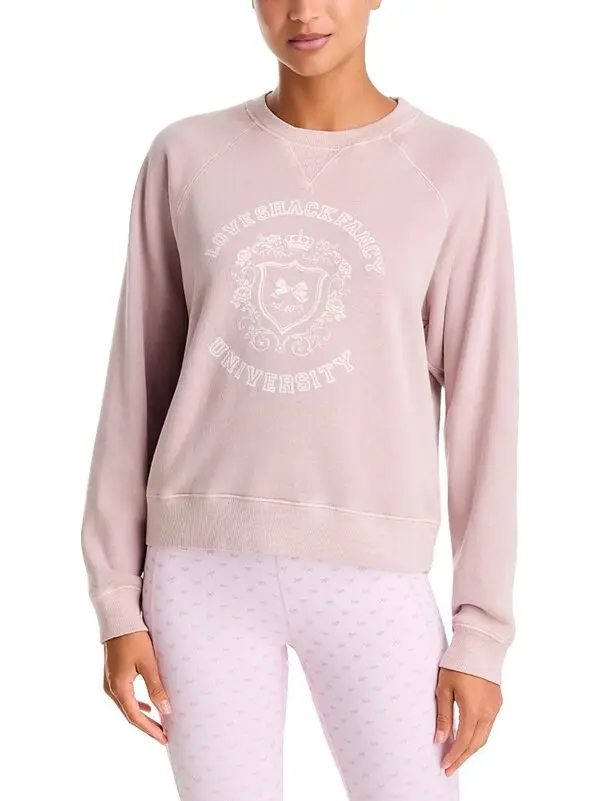 LoveShackFancy Maline University Sweatshirt - Smokey Mauve