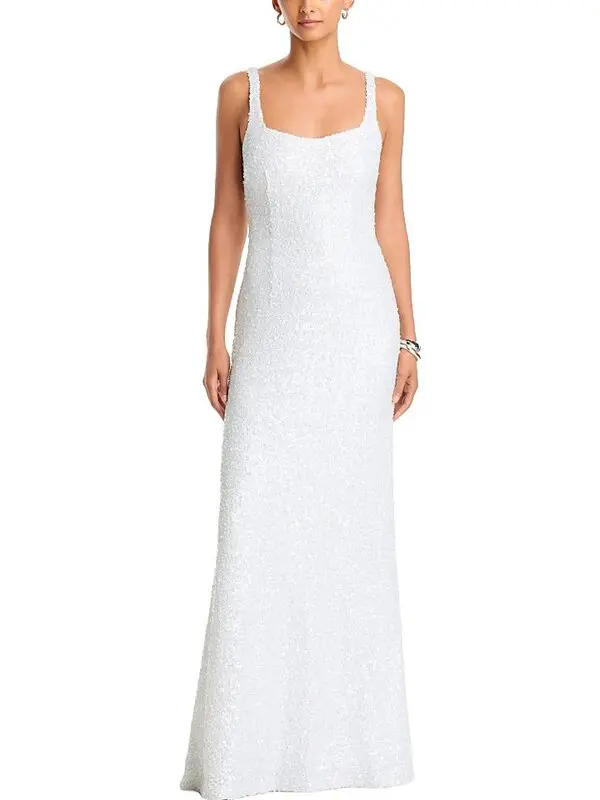 Ramy Brook Heather Sequined Gown - Ivory Sequin