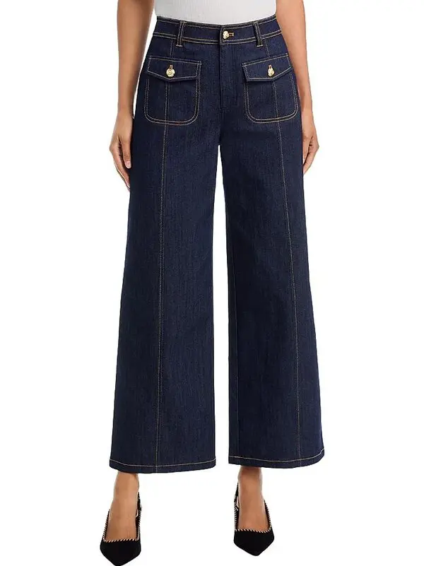 Cinq À Sept Sidoni Mid Rise Wide Leg Jeans - Indigo