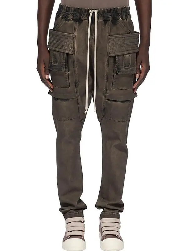 Rick Owens Creatch Regular Fit Cargo Drawstring Pants - Dust
