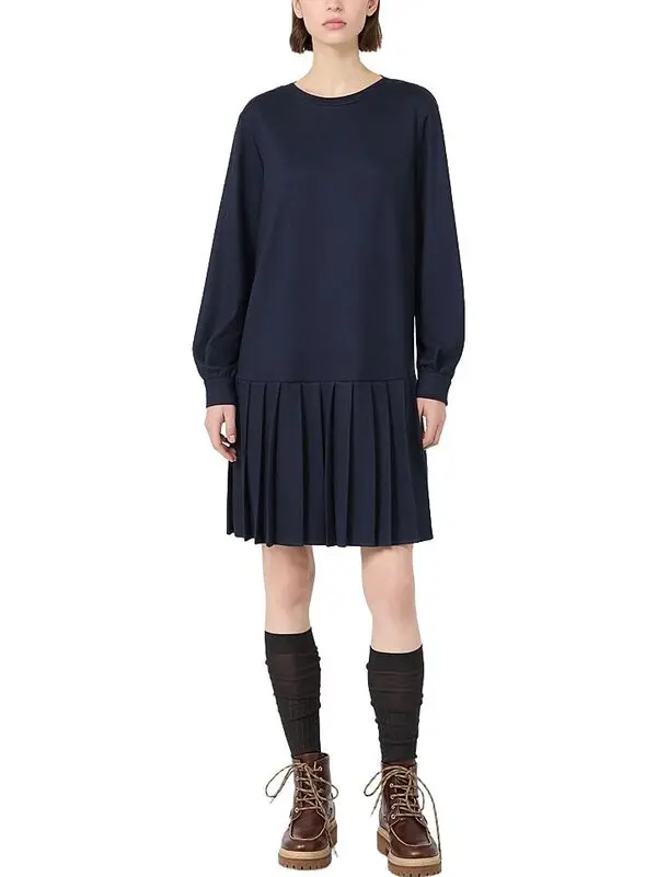 Max Mara Navetta Jacquard Jersey Dress - Navy