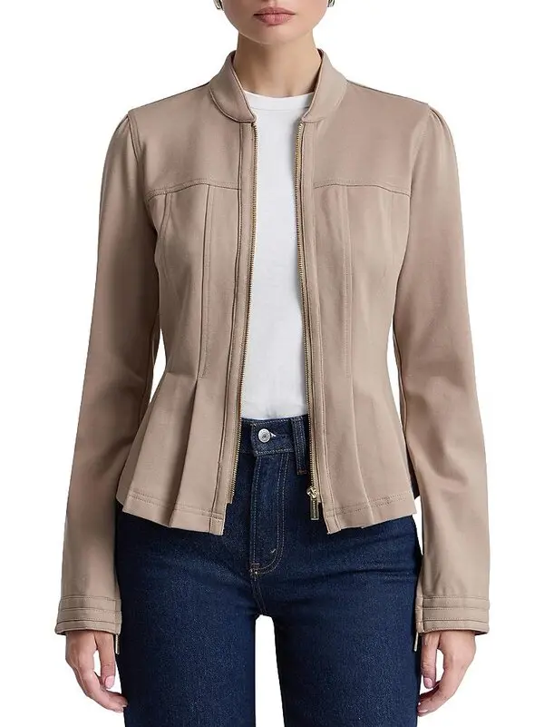 Bagatelle Pleated Peplum Jacket - Birch
