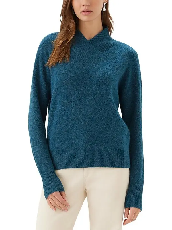 Karen Kane Shawl Collar Drop Sleeve Pullover Sweater - Tea