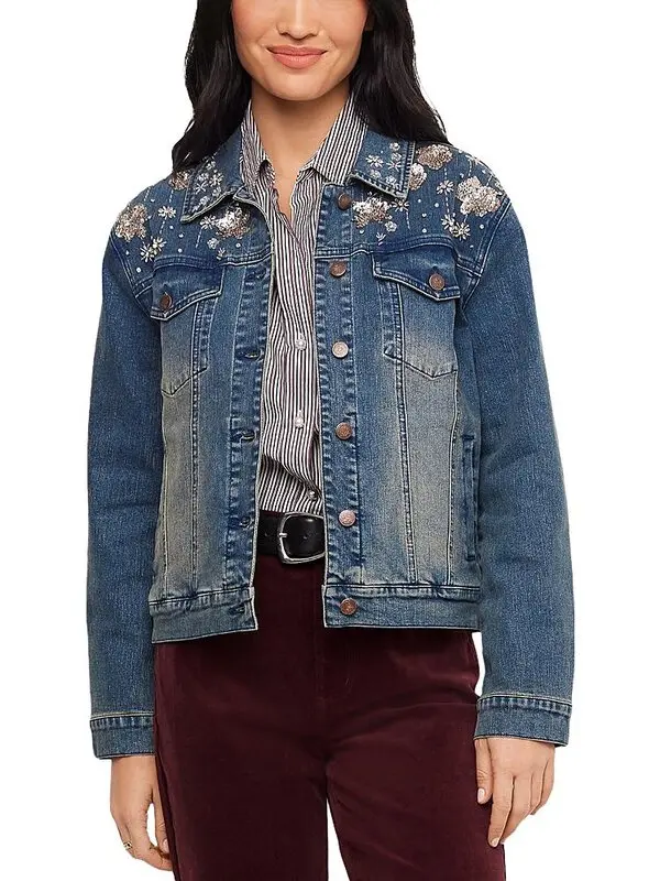 Karen Kane Embellished Jacket - Denim