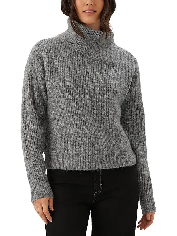 Karen Kane Split Neck Drop Sleeve Sweater - Gray
