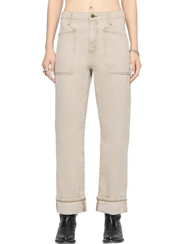 RE/DONE The Bender High Rise Utility Jeans - Quiet Khaki