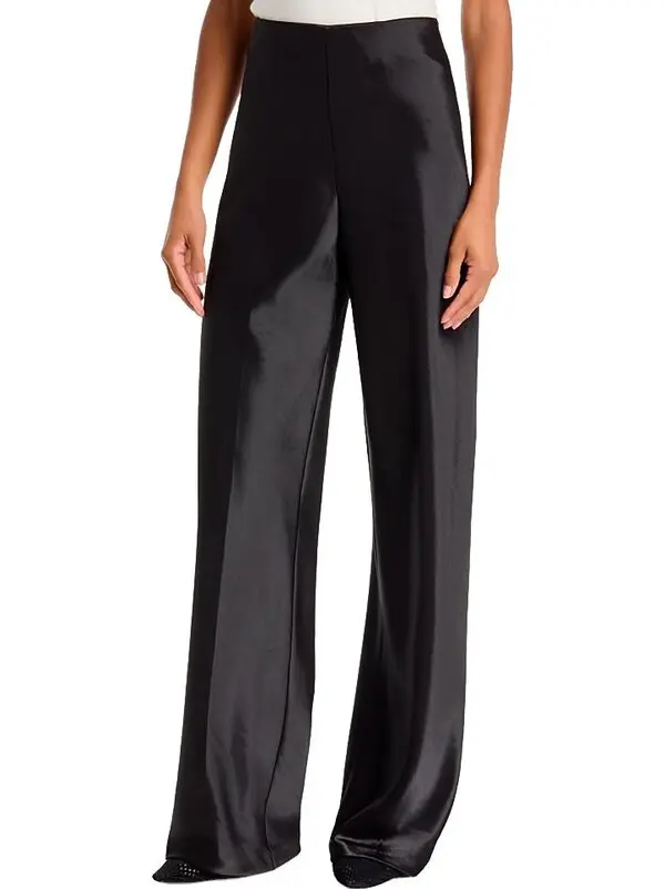 LUCY PARIS Satin Bias Trousers - Black