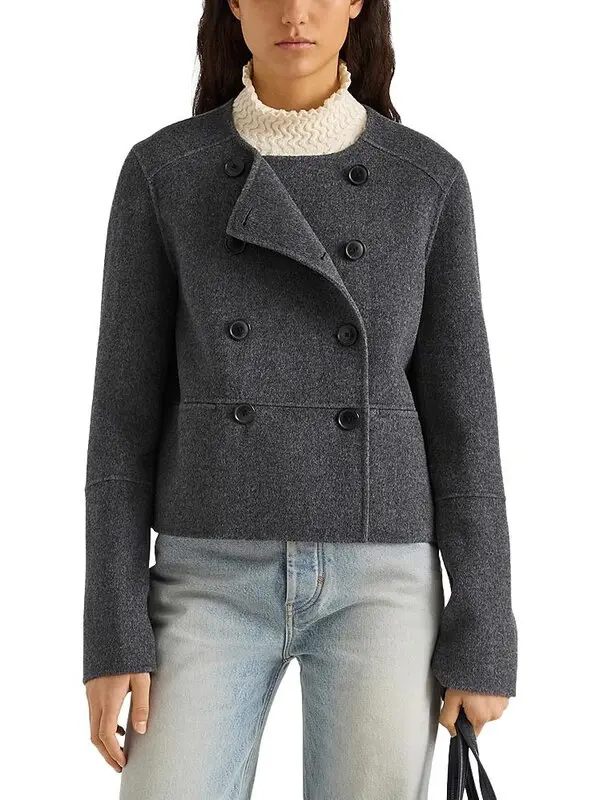 Proenza Schouler White Label Courtney Double Breasted Jacket - Charcoal Multi