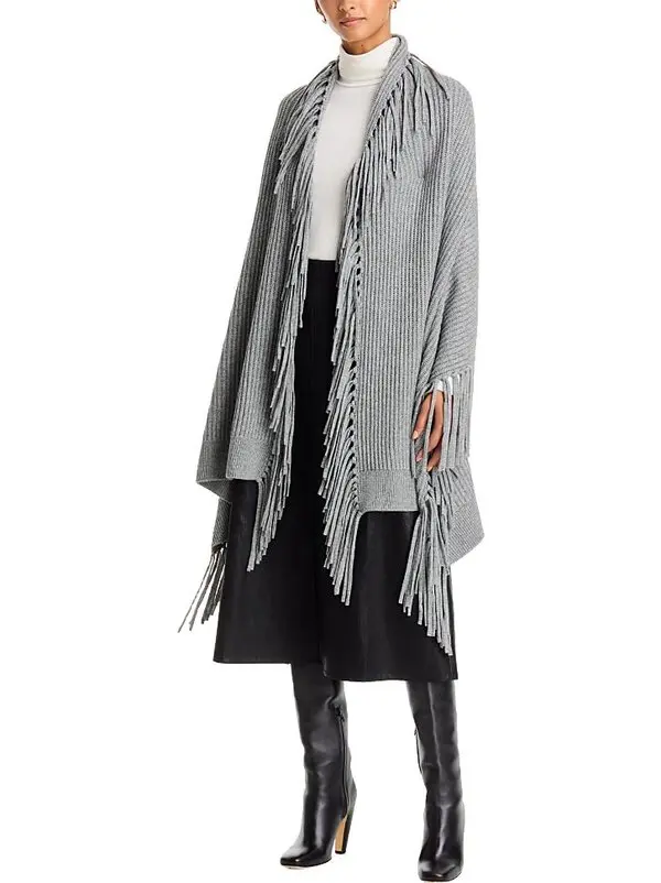 TOCCIN Anais Wool And Cashmere Fringe Wrap - Storm