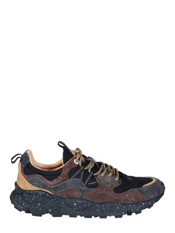 FLOWER MOUNTAIN Yamano 3 Suede & Nylon Sneaker - Marrone