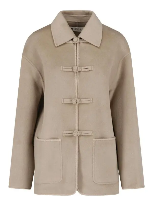 RÓHE Wool Cashmere Toggle Jacket - Brown