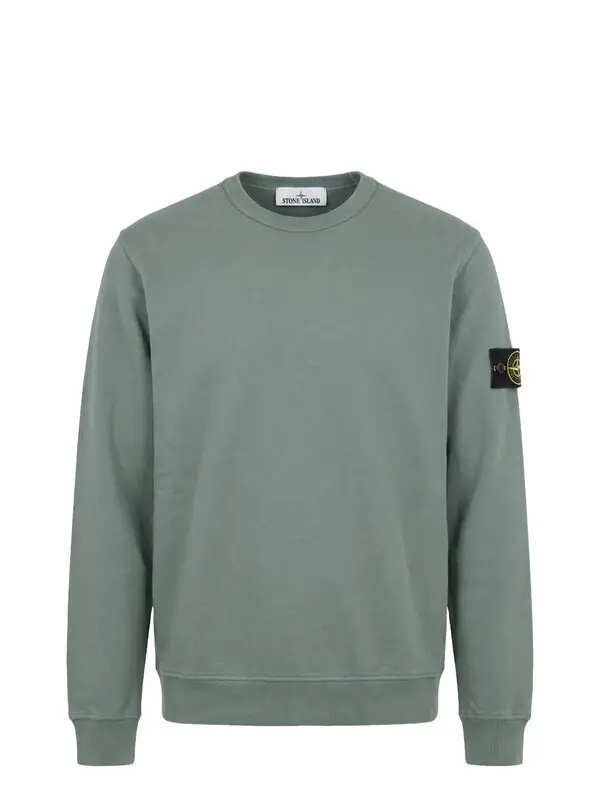 Stone Island Fleece-lined Cotton Crewneck Sweatshirt - Verde