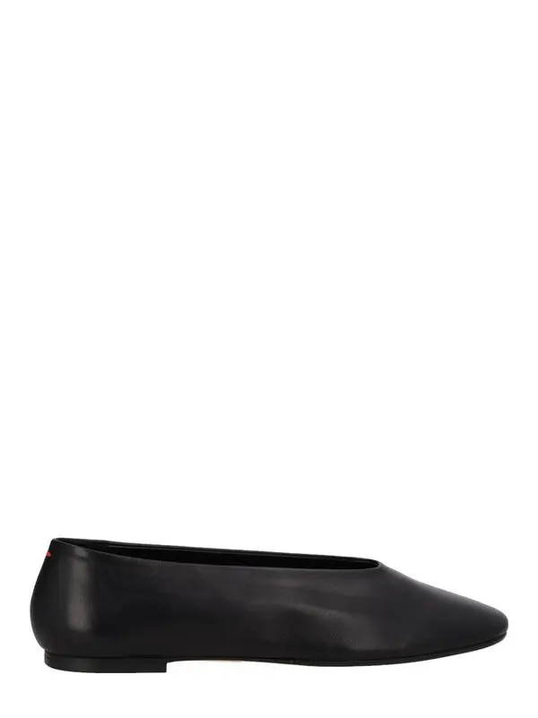 AeydĒ Leather Pointed-toe Flat Shoes - Black